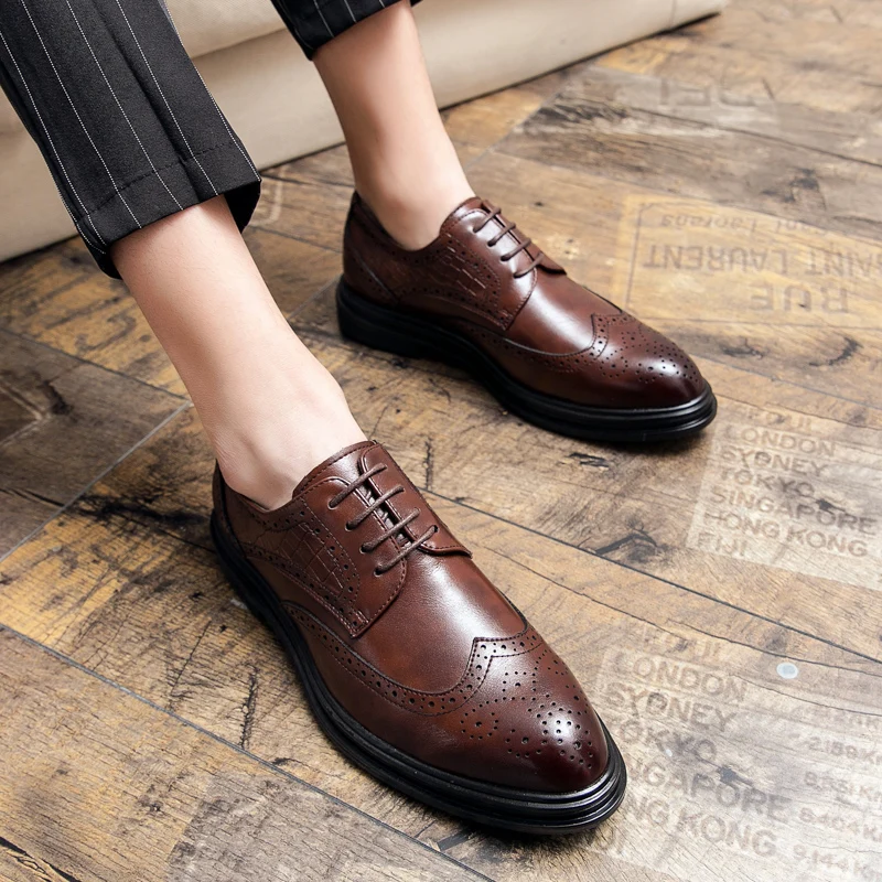 Marca-de-luxo-Oxford-Shoes-High-end-Block-Shoe-Neg-cios-Negocia-o ...