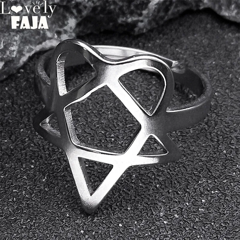 Heartagram-Symbol-of-HIM-Music-Band-Ring-for-Women-Men-Stainless-Steel ...