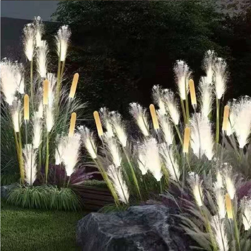 Solar Reed Lights Outdoor Garden Weat Fiber Light Waterproof Garden ...
