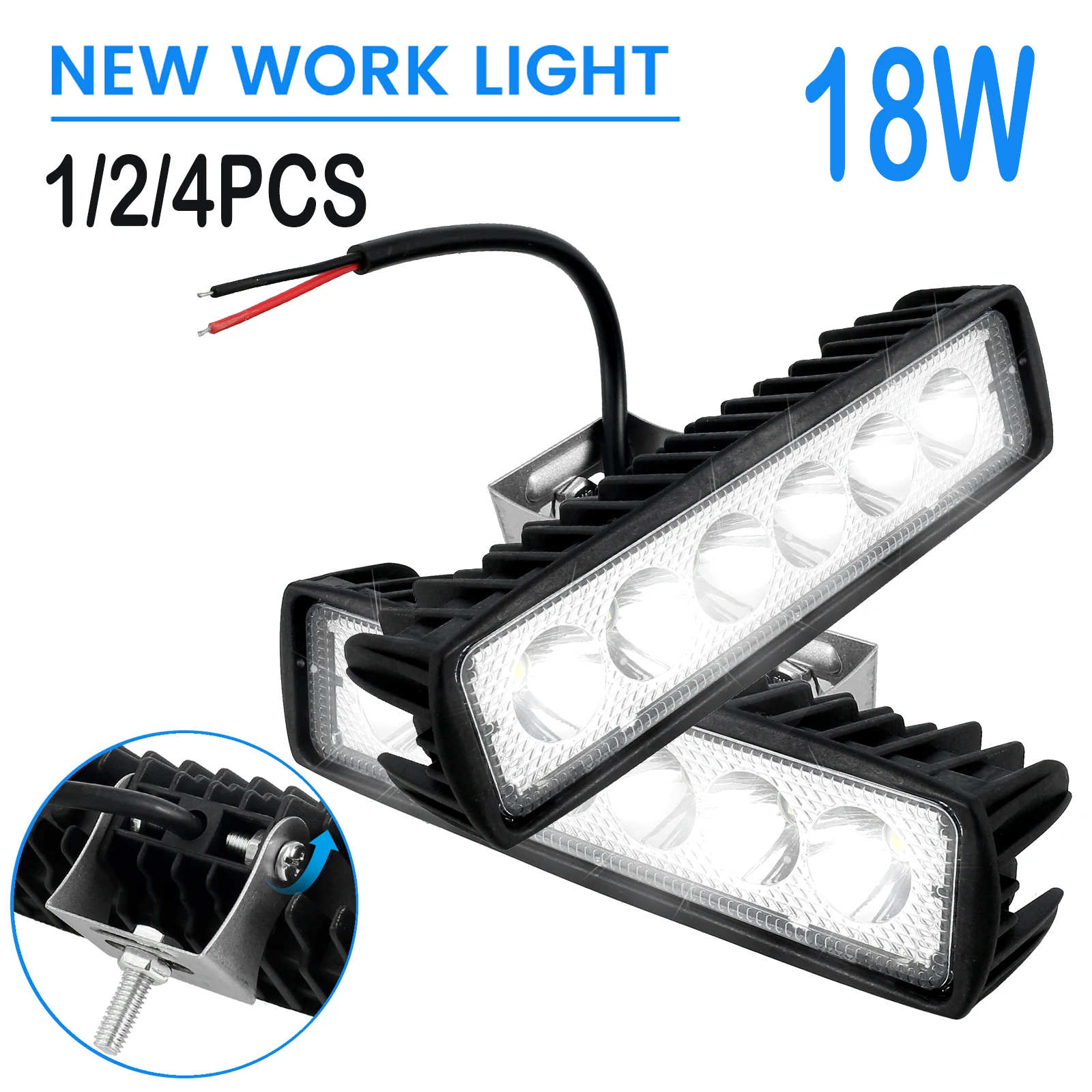 18W-Car-LED-Light-Bar-12V-6000K-Super-Bright-Car-LED-Work-Light-IP67 ...
