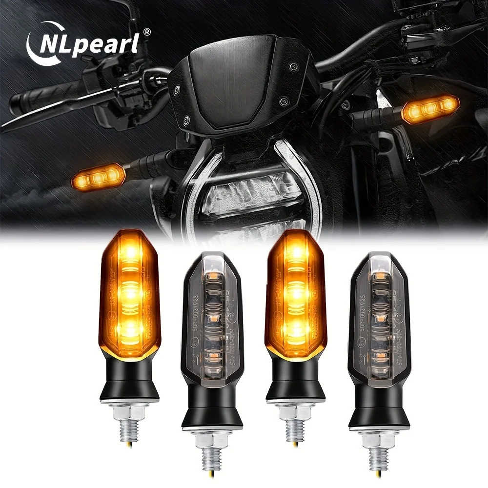 8mm Mini Motorcycle LED Turn Signal Lights Amber Flashing Light Blinker ...