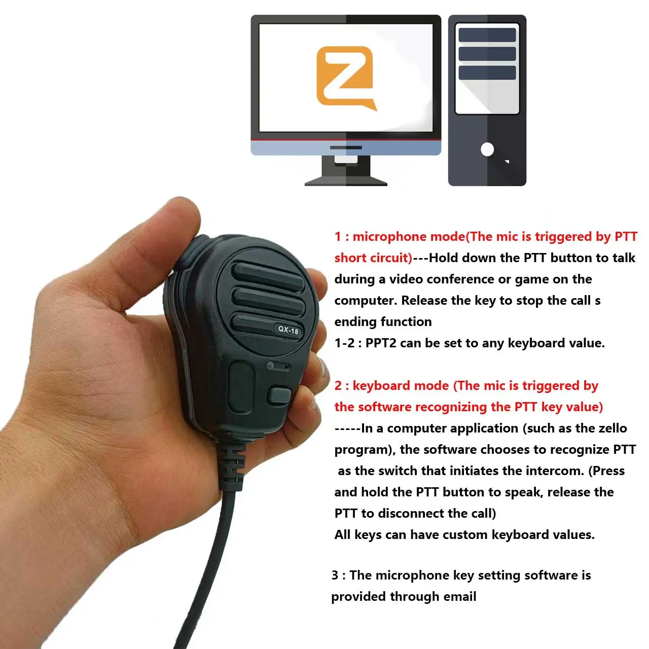Microphone-USB-interface-for-computer-Zello-software-no-need-to-install ...
