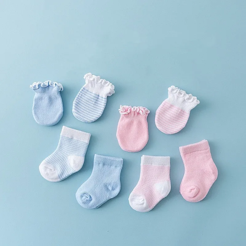4-Pairs-Baby-Socks-with-Anti-scratch-Gloves-Kids-Baby-Newborn-Socks ...