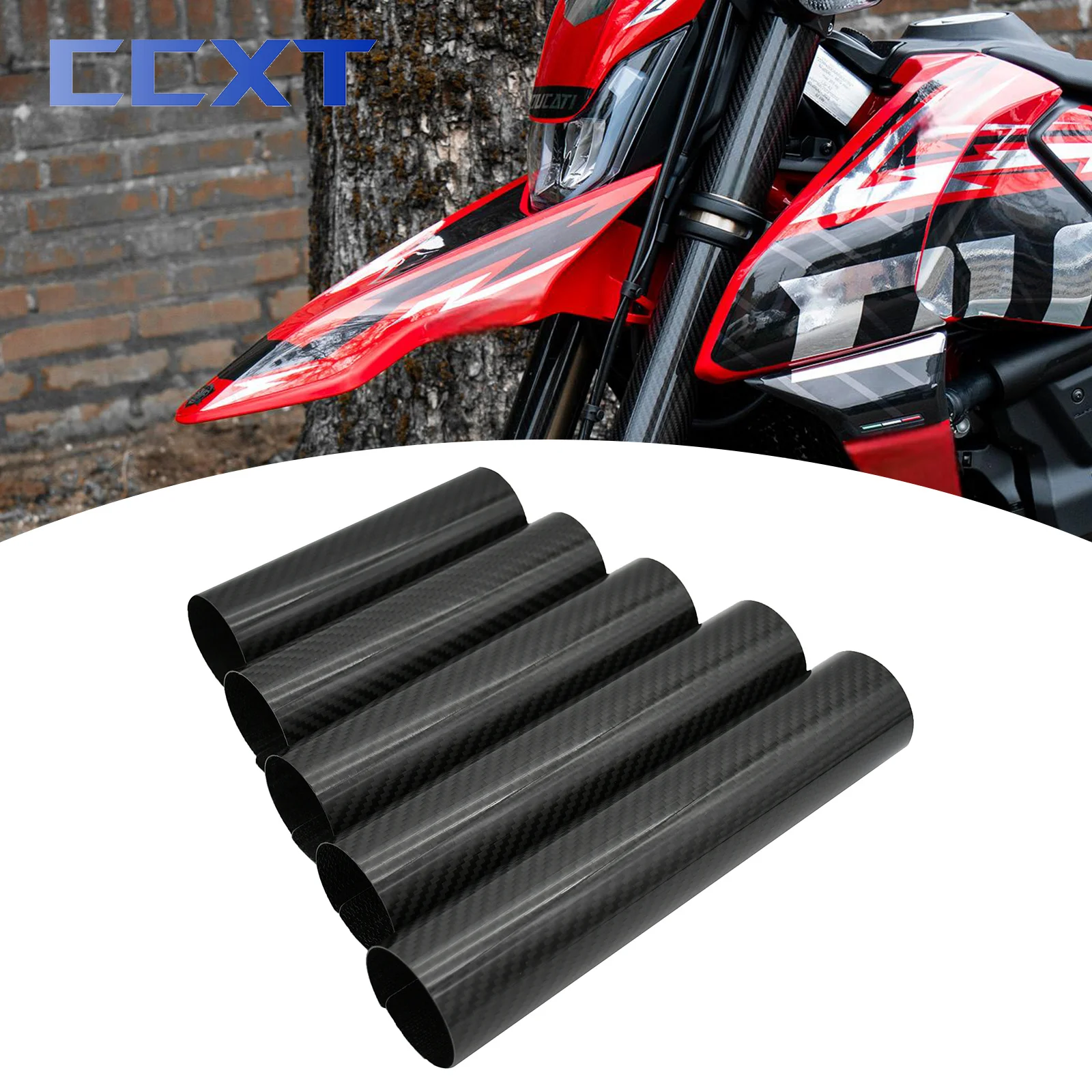 160mm 178mm 202mm 225mm 248mm Carbon Fiber Front Fork Guard Wrap Cover ...