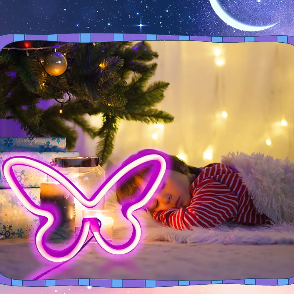 USB-Butterfly-Neon-Light-Bedroom-Decor-Small-Night-Lantern-LED-Color ...