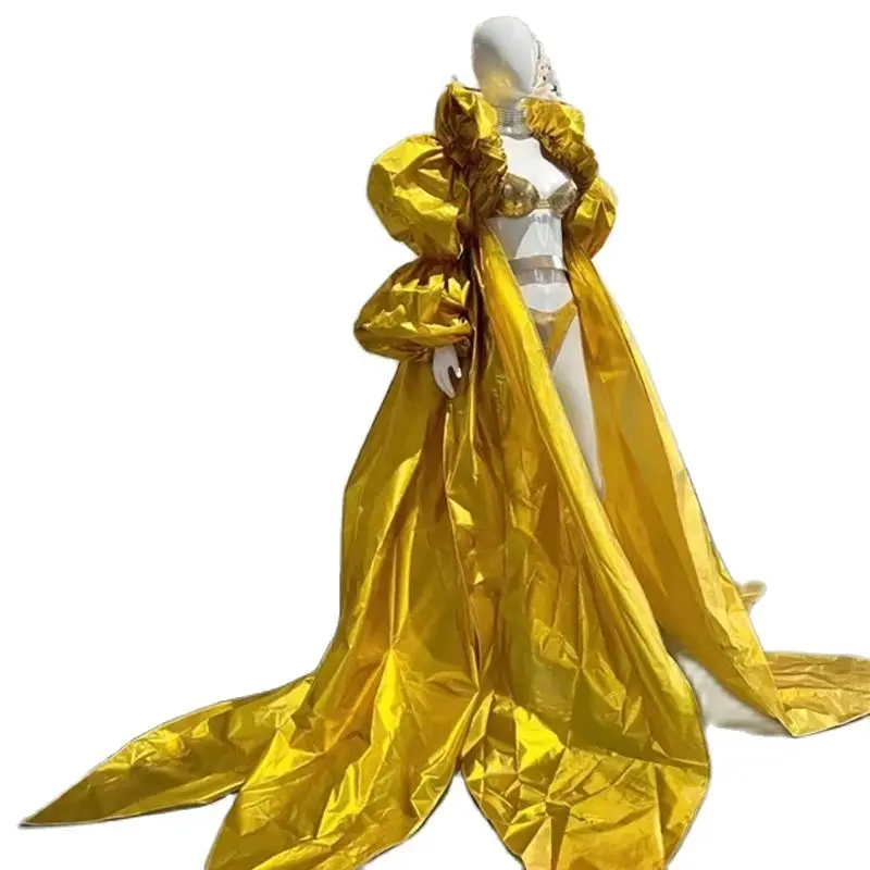 Gold-Drag-Queen-Luxury-Celebrity-Stage-Costume-Sexy-Bikini-Cloak ...