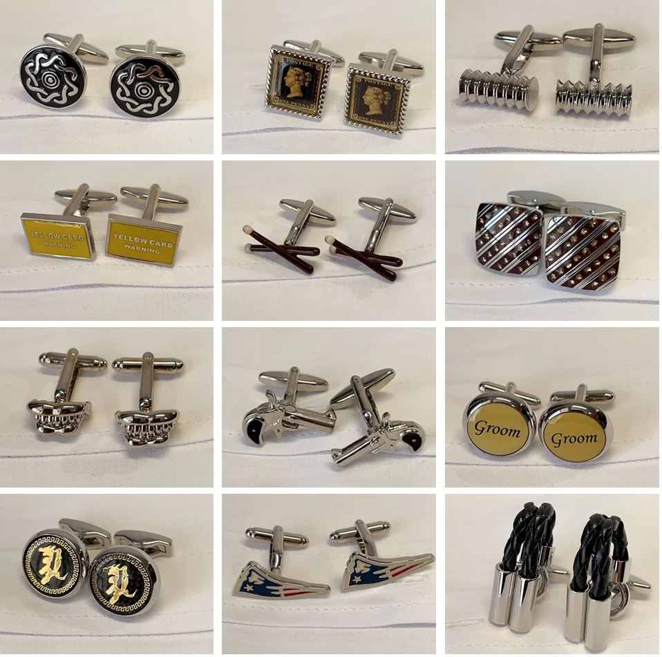 3pairs MIXORDER Stock Promotion Sale Cufflinks Handgun Pistol Cylinder Cuff Links Button Enamel ...
