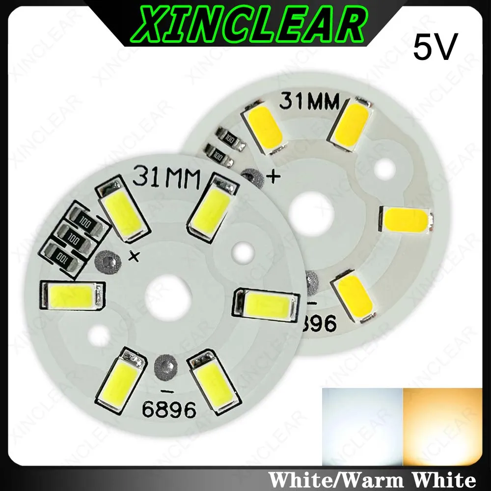 LED Light Board 3W Warm White 5V Dia 31MM SMD 5730 Lamp Bead Plate+2Pin ...