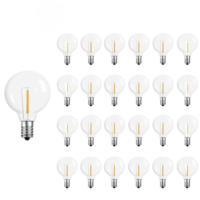 1-25PCS LED 1W E12 Warm white 2700K Filament G40 Ready Bulb European US ...