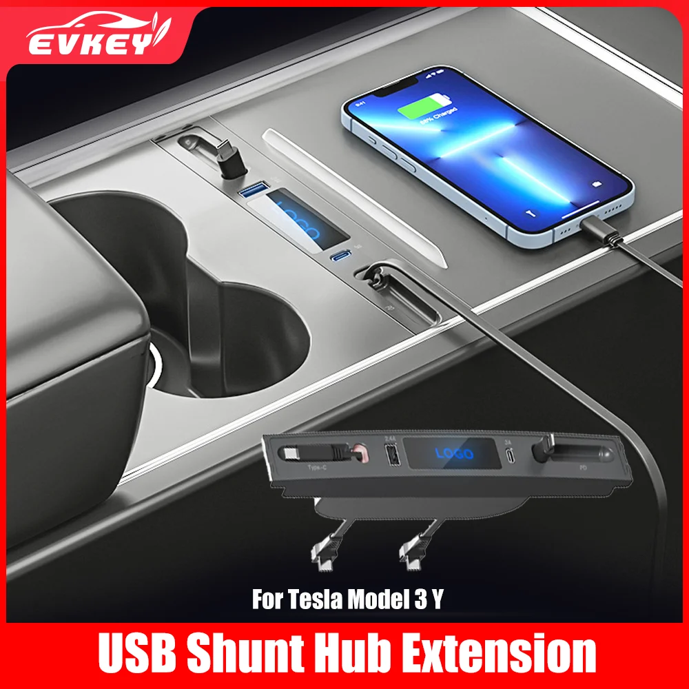 EVKEY-For-Tesla-Model-3-Model-Y-27W-Quick-Charger-Docking-Station-USB ...
