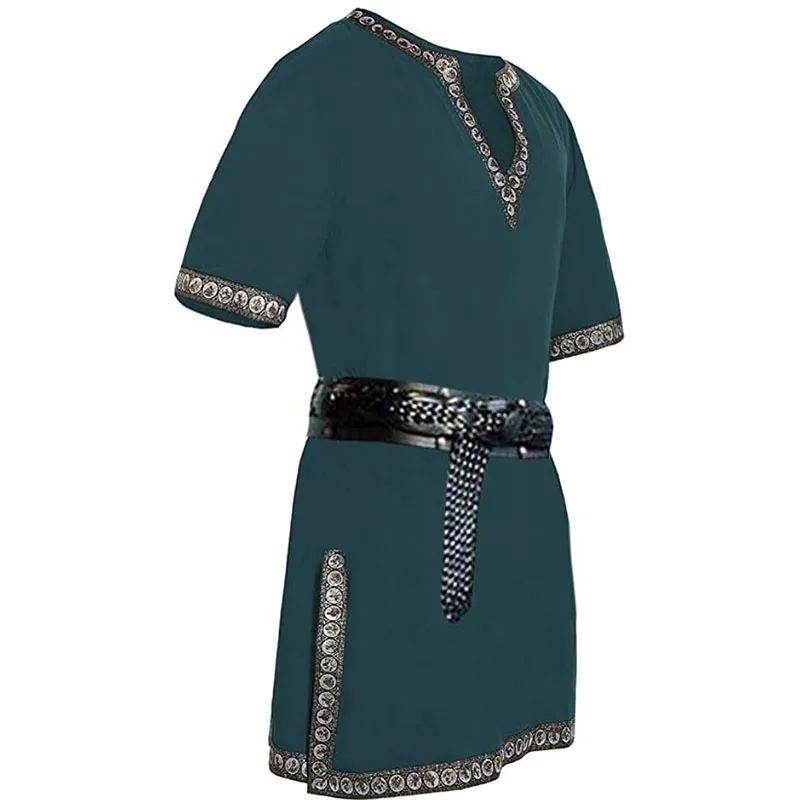 Mens Medieval Knight Tunic Renaissance Mercenary Scottish Costume ...