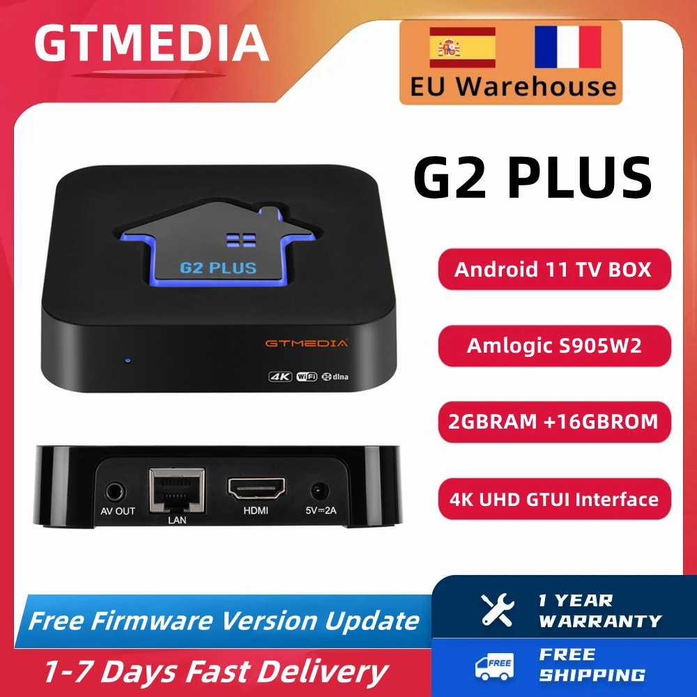 GTMEDIA-G2-PLUS-Smart-TV-Box-Android-11-Amlogic-S905W2-2GBRAM-16GBROM ...