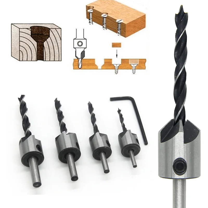 High-Speed-Steel-Countersink-Drill-Bit-Set-3-10mm-Counter-Sink-Bit-for ...