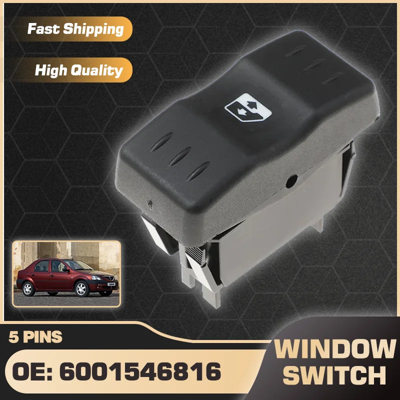 Car Power Window Switch 5Pins For Dacia Logan MK1 Renault Logan Nissan ...