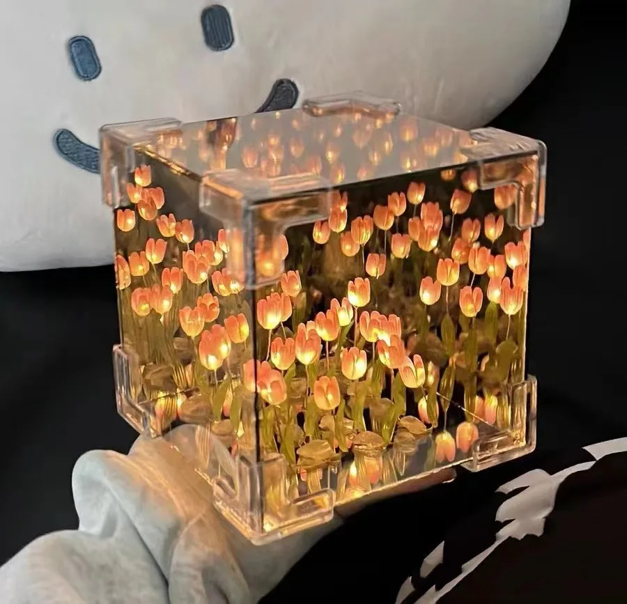Creative-Diy-Tulip-Flower-Sea-Cube-Three-Dimensional-Small-Night-Lamp ...