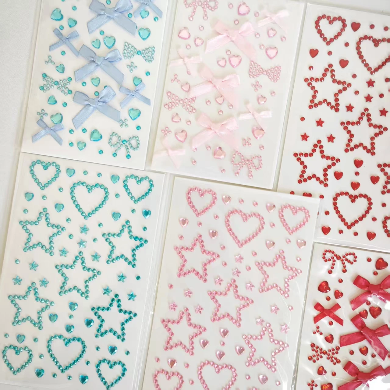 Cute Star Love Pentagram Sparkling Diamond Pearl Stickers Hand Account ...