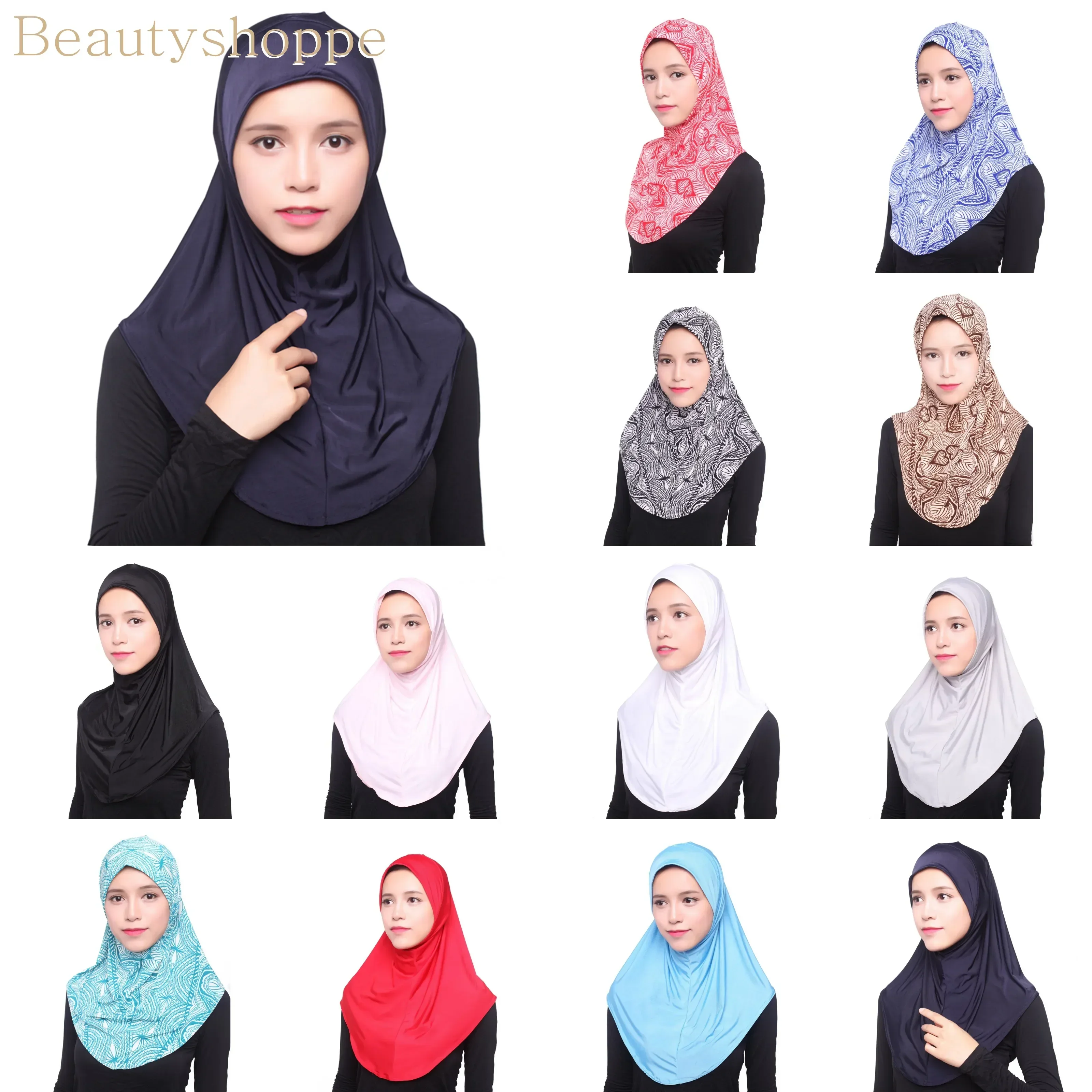Beauty-Muslim-Hijab-Islamic-Jersey-Turban-Women-Black-Ninja-Underscarf ...