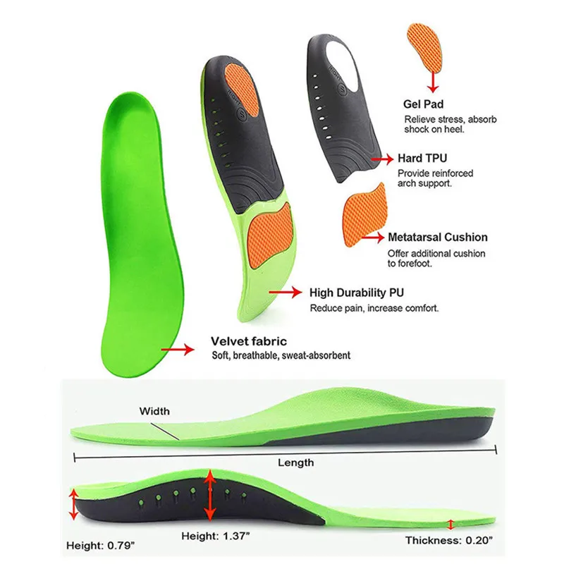 Les types-Semelles orthopédiques EVA en Silicone, Support'arc, Inserts ...