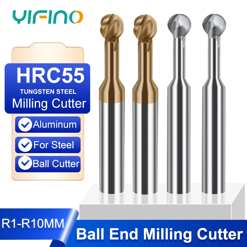 YIFINO-Tungsten-Coated-Lollipop-Ball-Cutter-Alloy-For-Aluminum-Arch ...
