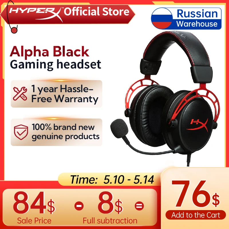 100% Original HyperX Cloud Alpha Gaming Headset Wire And Wireless E-sports With a Microphone ...