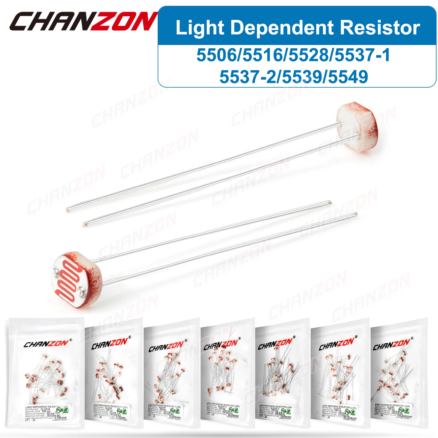20-Pieces-Photoresistor-Ldr-Cds-Arduino-Photo-Resistor-5516-5528-5506 ...
