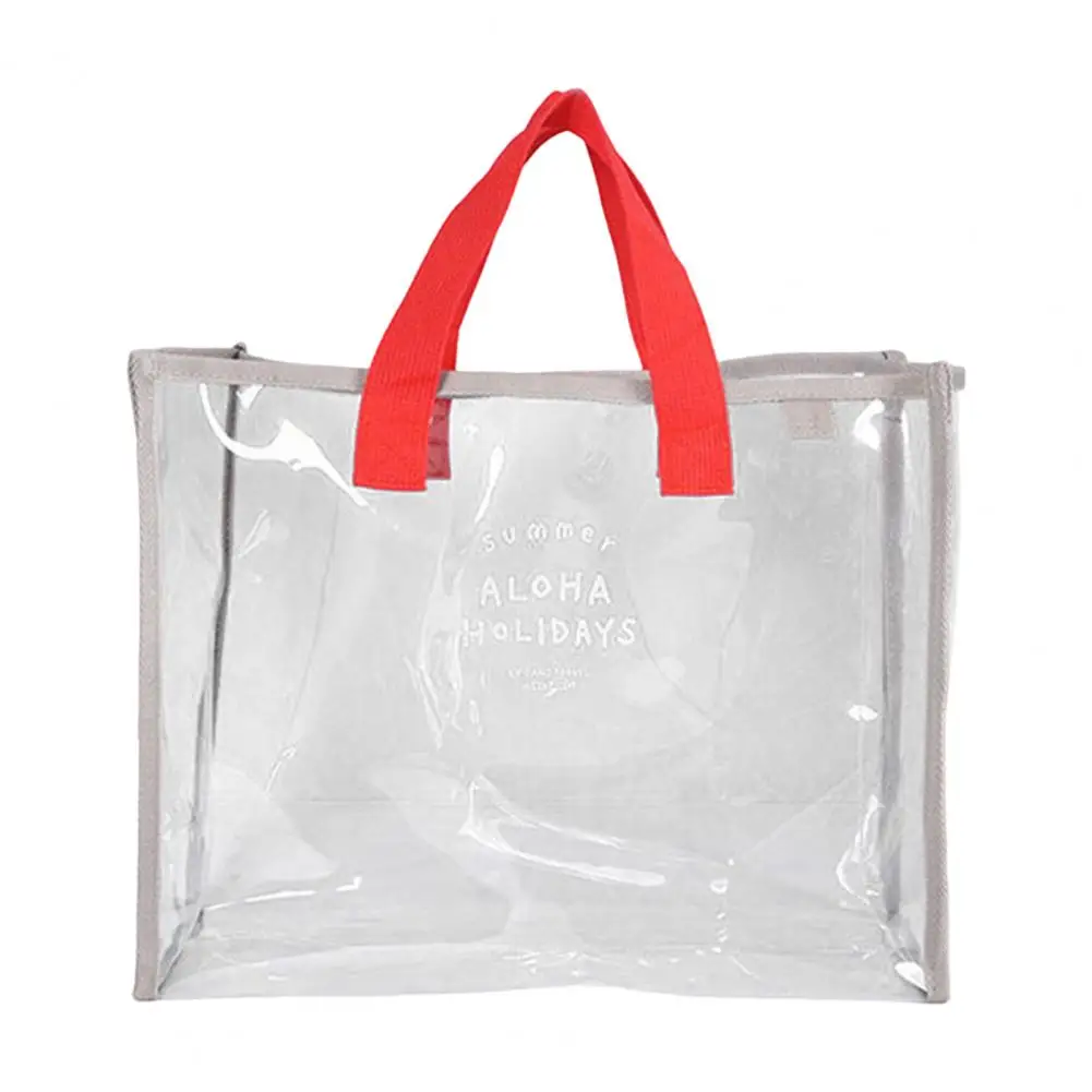 Flexible Stylish Clear PVC Swimming Handbag Lightweight Pool Bag Large ...