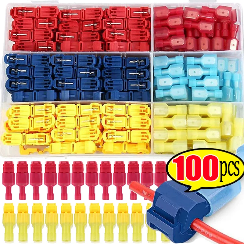 20-100pcs-T-shaped-Quick-Terminals-Cable-Connectors-Wire-Cable ...