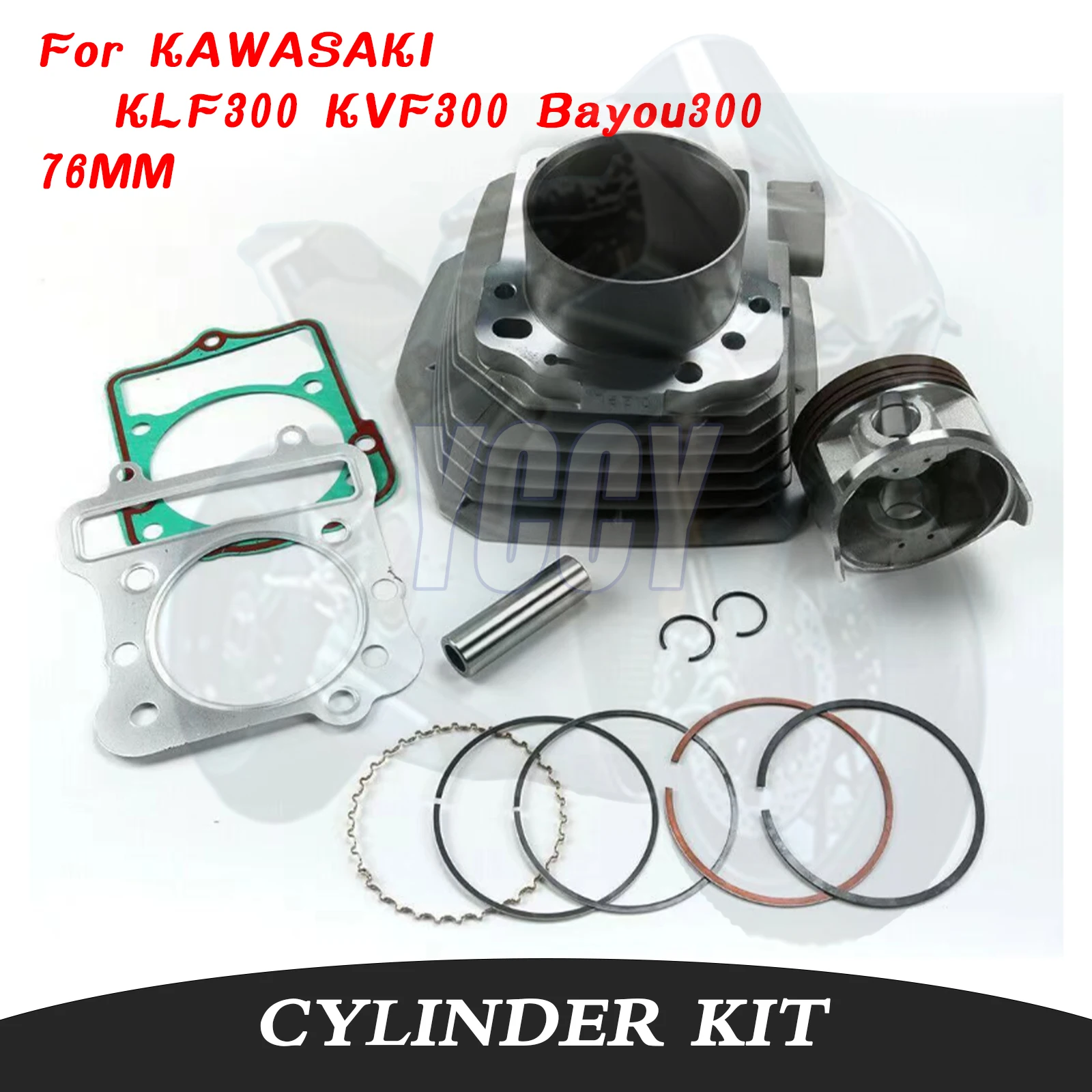 76mm 300cc Motorcycle Engine Cylinder Kit with Piston Rings Gasket For ...