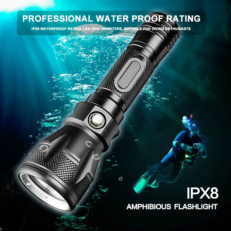 Diving-IPX8-T6-1000LM-LED-80M-Waterproof-Underwater-10W-Button-Type ...