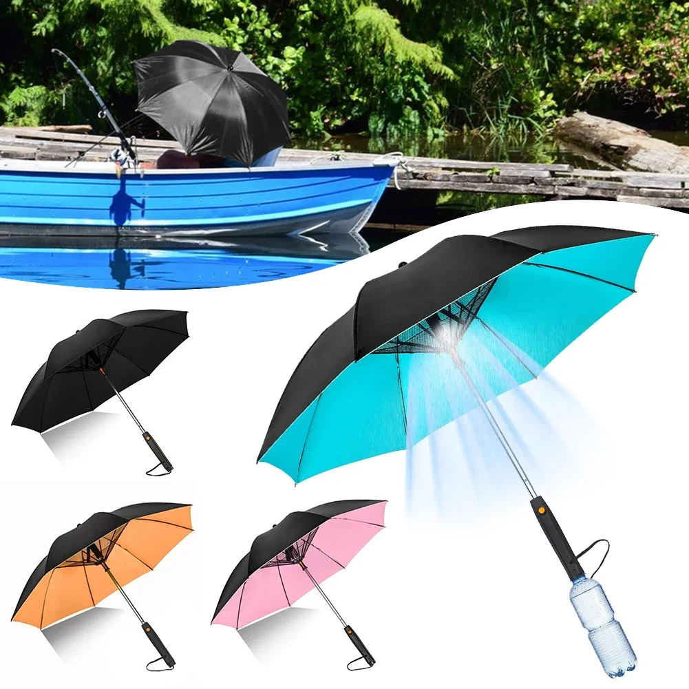 Sun-Umbrella-with-Fan-Misting-Portable-Fan-for-UPF-50-Sun-Cooling ...