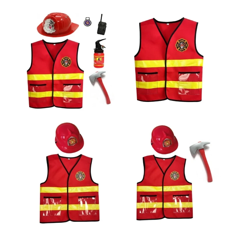 3-6pcs-Firefighter-Costume-Fighter-Costume-Halloween-Dress-Up-Costumes ...