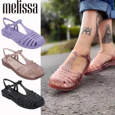 Melissa-Sand-lias-femininas-vintage-sapatos-de-geleia-de-cabe-ote ...