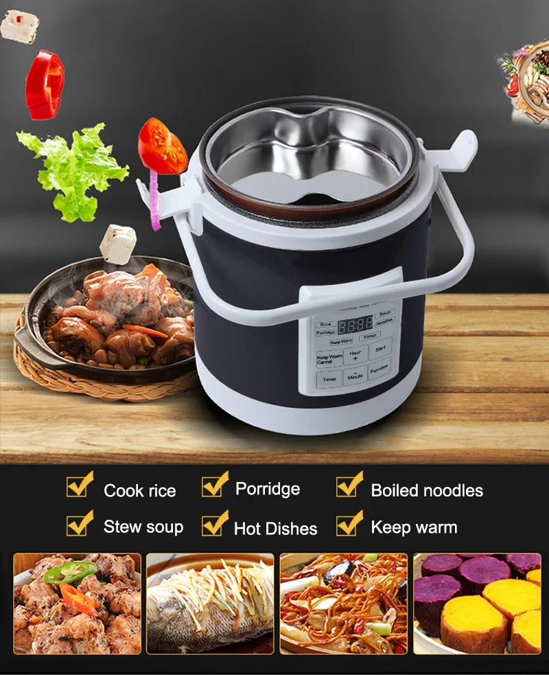 12V24V-Mini-Car-Rice-Cooker-1-6L-Car-Trucks-Electric-Soup-Porridge ...