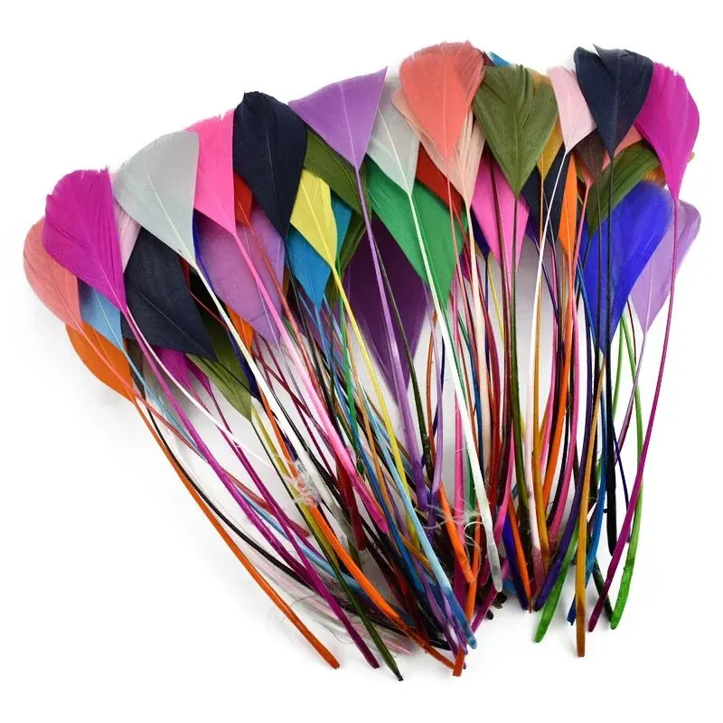 100pcs-12-18cm-Batch-Colored-Goose-Feather-Decoration-Black-Goose ...