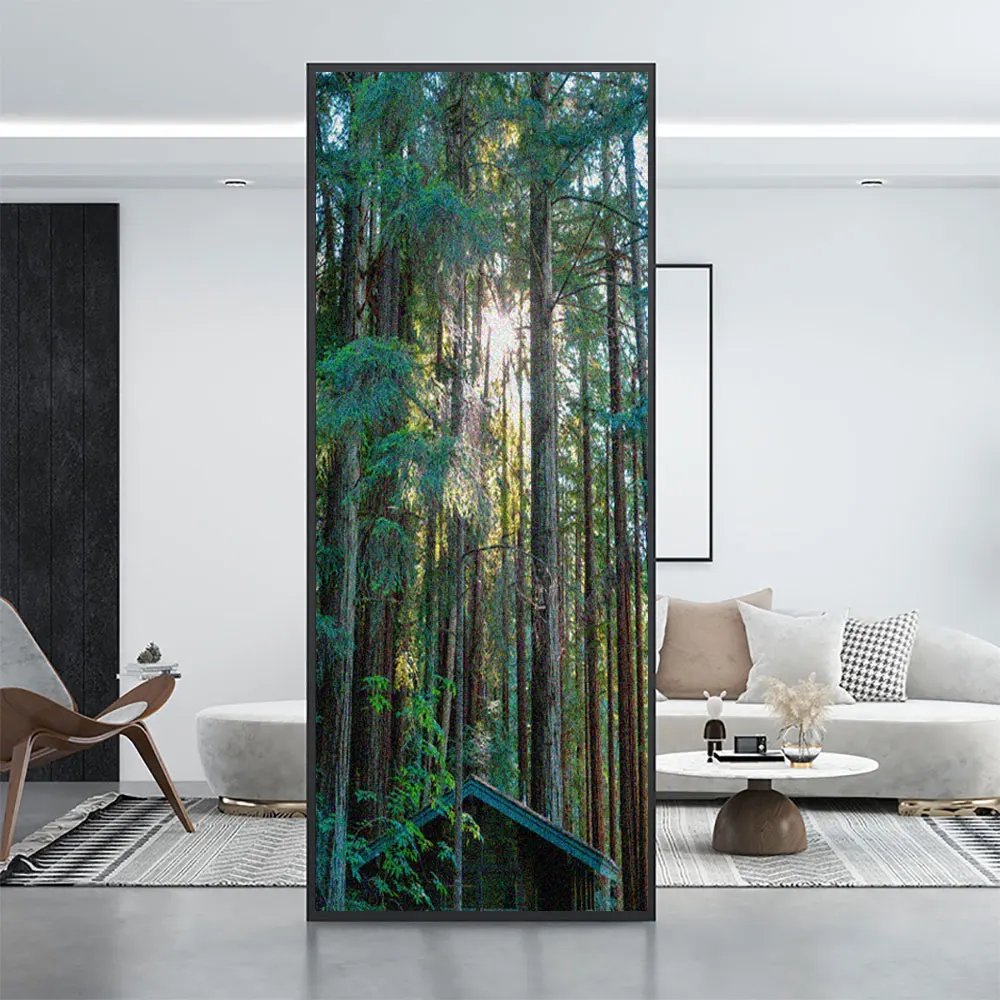 Pine-Forest-Style-Privacy-Window-Film-Decorative-Glass-Covering-No-Glue ...