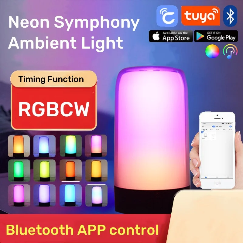 Smart-Bluetooth-APP-Night-Light-RGBW-Colorful-Dimmable-Small-Desk-Lamp ...