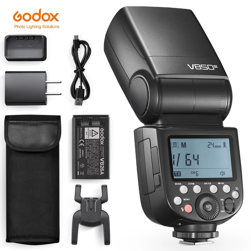 Godox-V850III-2-4G-Wireless-X-System-GN60-76W-Built-in-Li-ion-Battery ...