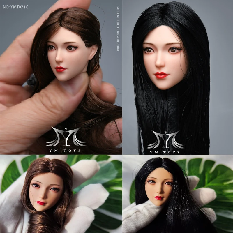 YMTOYS YMT071 1/6 Female Solider PVC Sculpture Head Carving Fit 12'' TBL PH Soldier Action ...