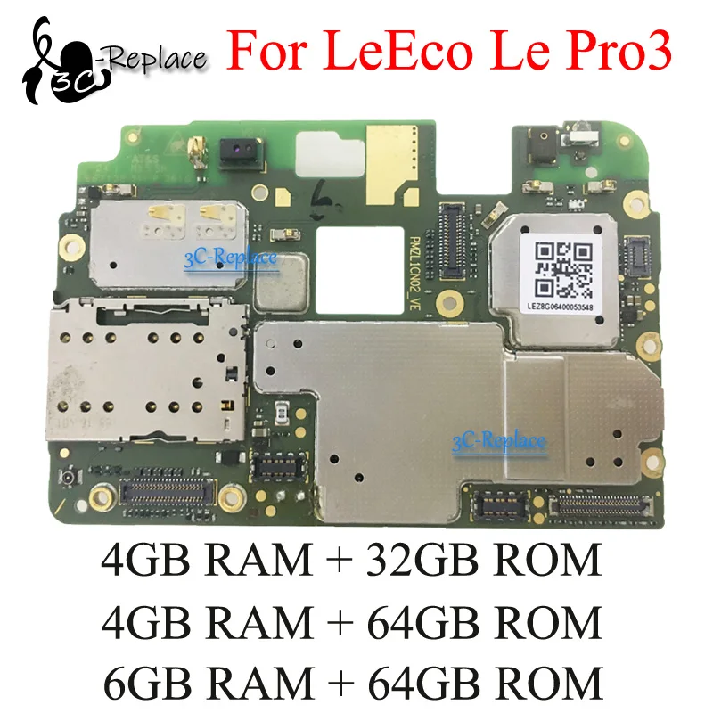 LETV LeEco Le Pro3 X720 X722 메인 보드 마더 보드, 메인 보드 플렉스 회로 케이블 용 4GB + 32GB ...