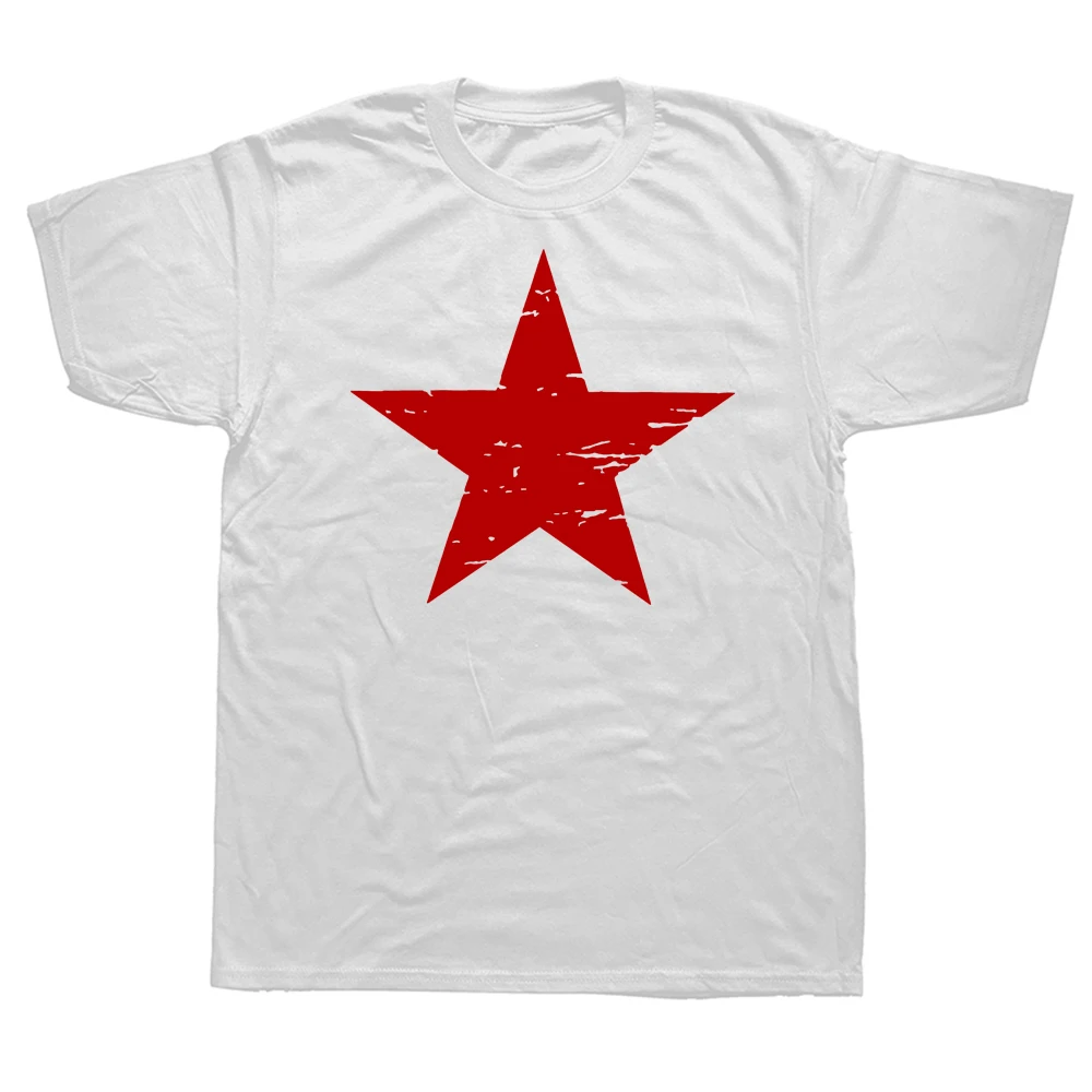 EU-Size-Cotton-T-Shirt-Red-Communist-Star-Tee-Tops-Round-Neck-Short ...
