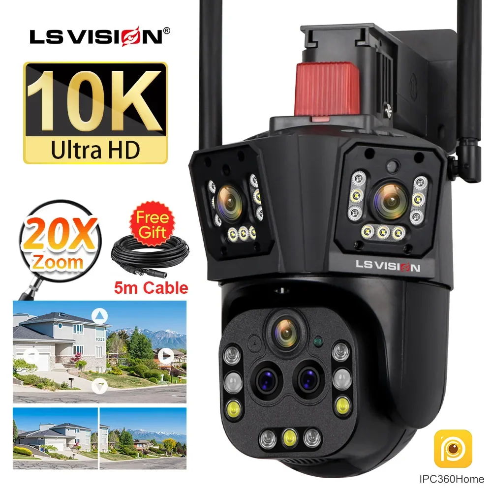 LS-VISION-10K-20X-Zoom-Outdoor-WIFI-Camera-6K-PTZ-Five-Lens-Three ...