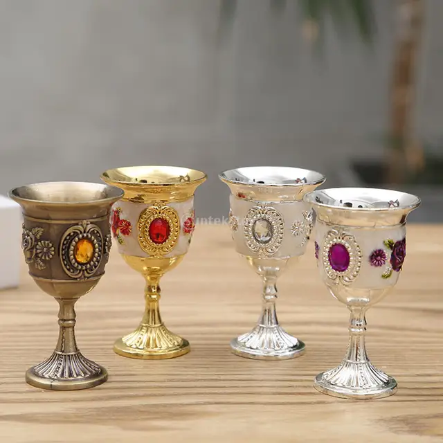 Medieval Wedding Goblets Vintage Chalice Goblet Communion Cup, Gold
