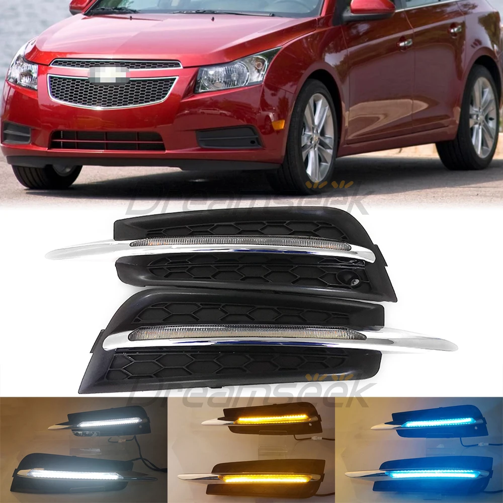 2Pcs LED DRL Daytime Running Light for Chevy Chevrolet Cruze 2011-2015 ...