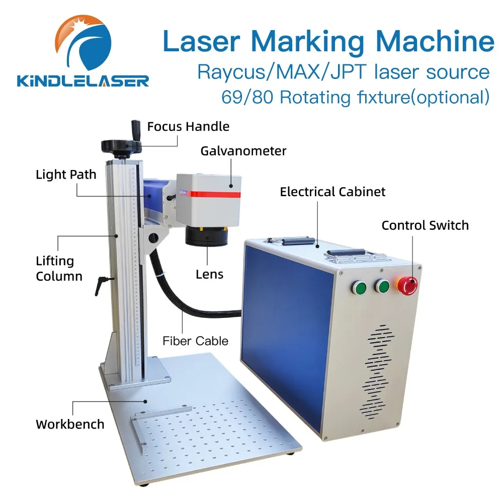 Raycus Fiber Laser Marking Machine 20/30/50W for CNC High Precision ...