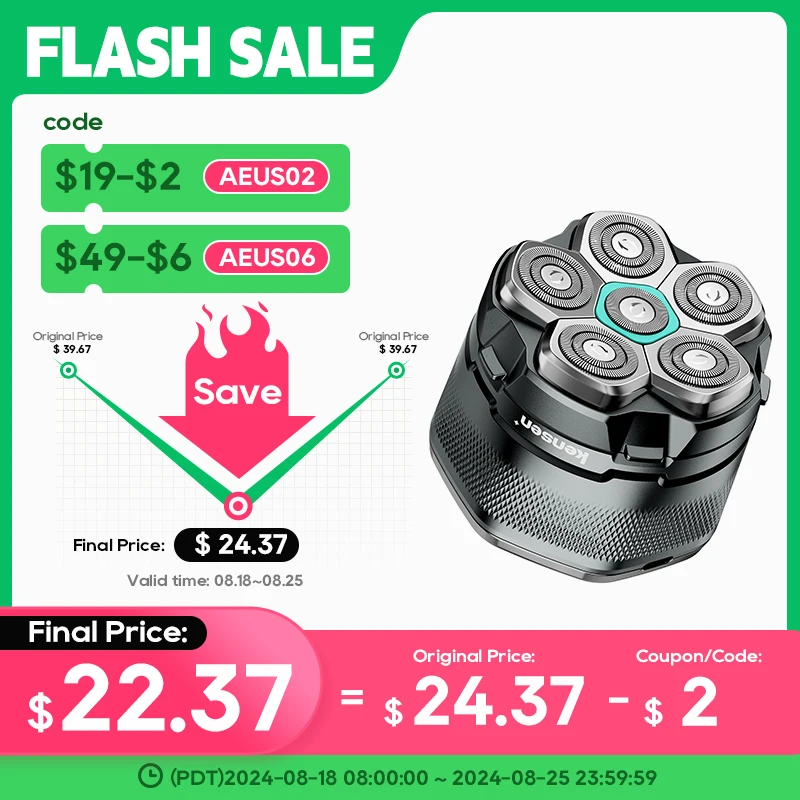 KENSEN-Electric-Head-Shaver-for-Bald-Men-6D-Magnetic-Razor-Hair-Trimmer ...