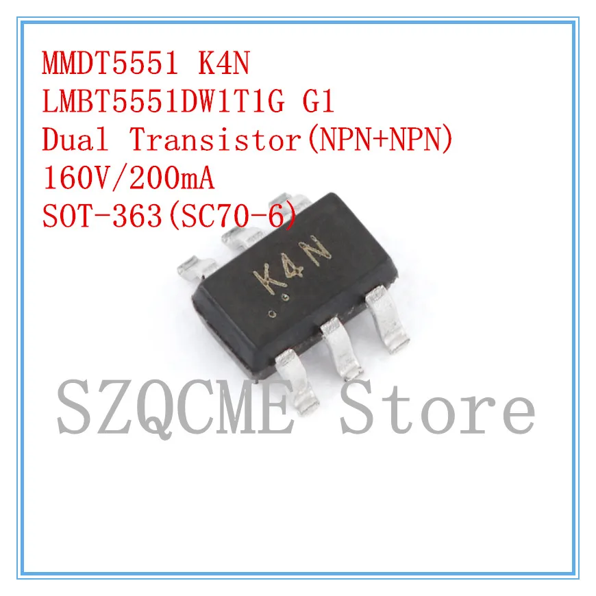 Transistor-NPN-Dual-NPN-N-N-SOT-160-piezas-SMD-50-SC70-6-MMDT5551 ...