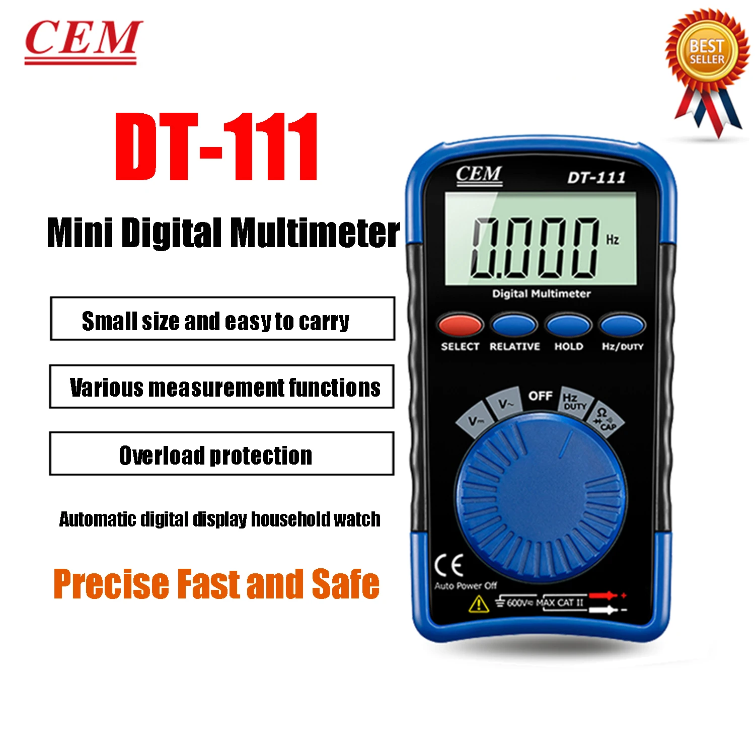 CEM-DT-111-Mini-Pocket-Digital-Multimeter-Auto-Measurement-3-in-1-E ...