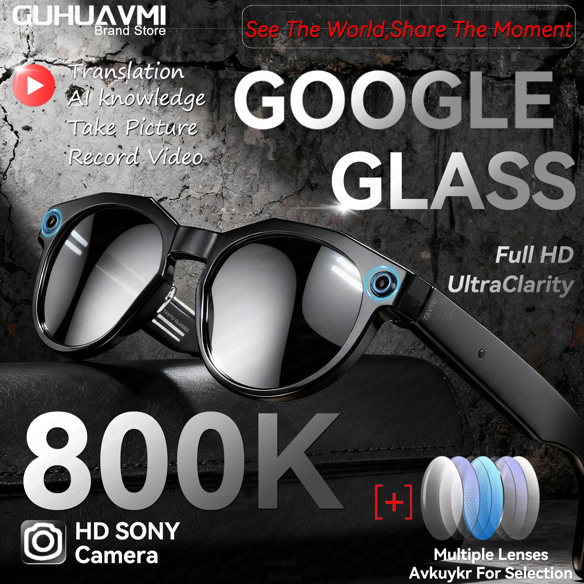 2026 Nieuwe 8K HD AI Smart Bril Mannen Chat GPT 800MP Camera Bluetooth ...