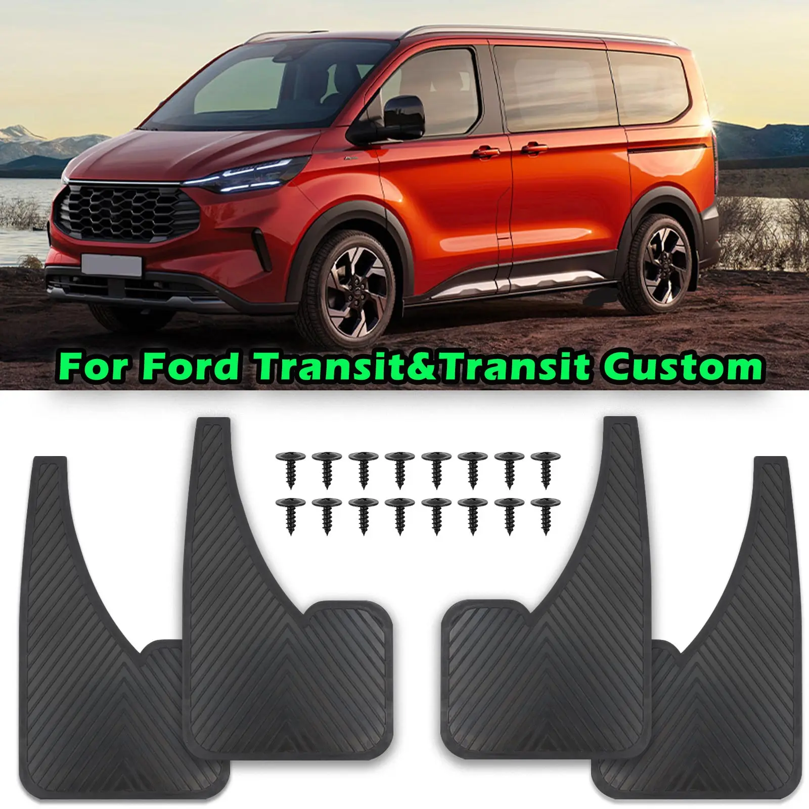 Rubber Car Mud Flaps Splash Guards Fender For Ford Transit Connect ...
