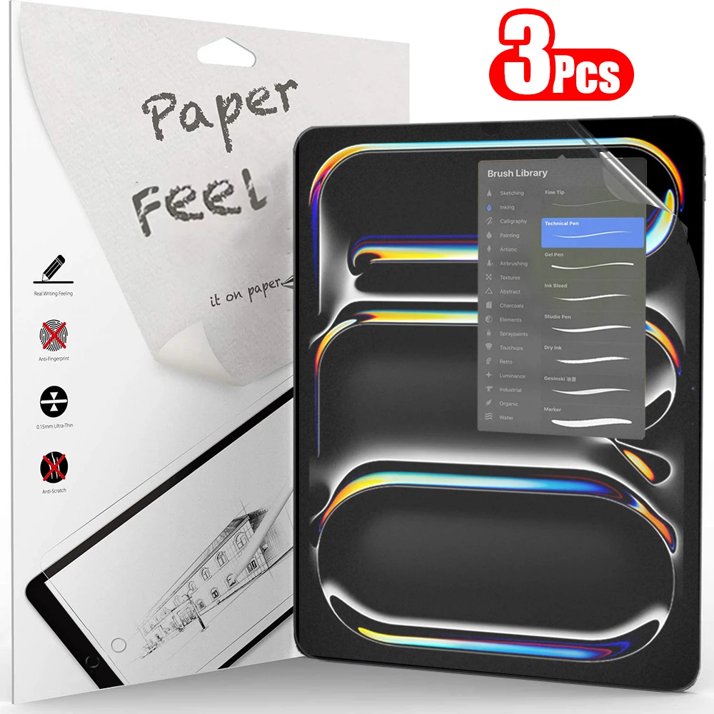 3Pcs-Paper-Feel-Like-Screen-Protector-For-ipad-Air-11-Pro-13-2024-10th ...